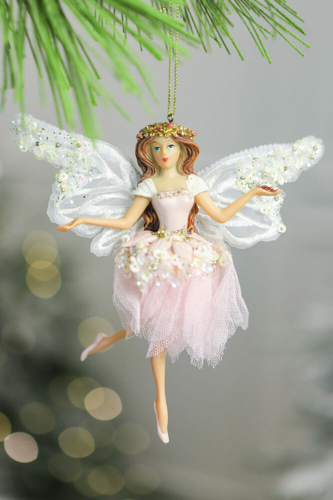 Ёлочная игрушка принцесса эльфов (в корсаже с короткими рукавами), полистоун, 15 см, Goodwill TR23184-1