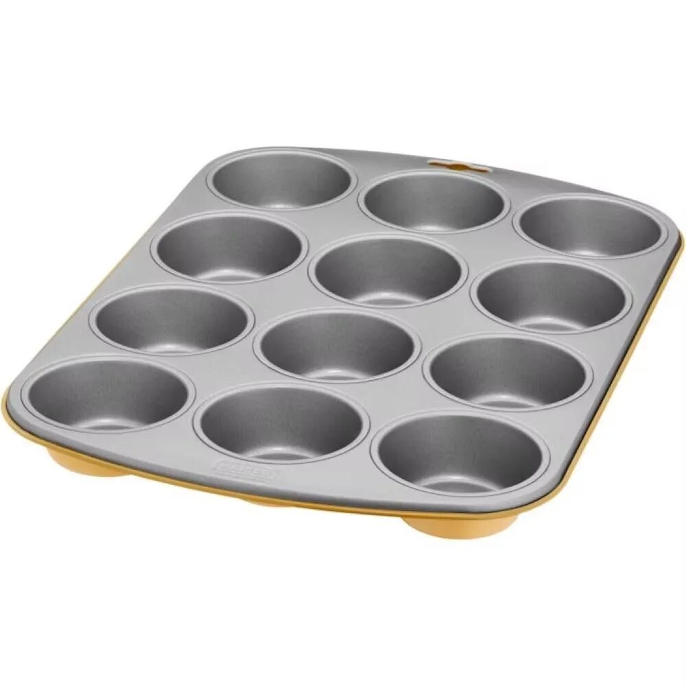 IKEA Форма для выпечки для кексов 12 ячеек 38 см из керамики 1 шт оранжевая