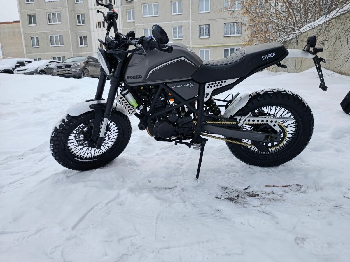 Мотоцикл FUEGO Scrambler 300-174MM_серебро (с ПТС в заводской упаковке)