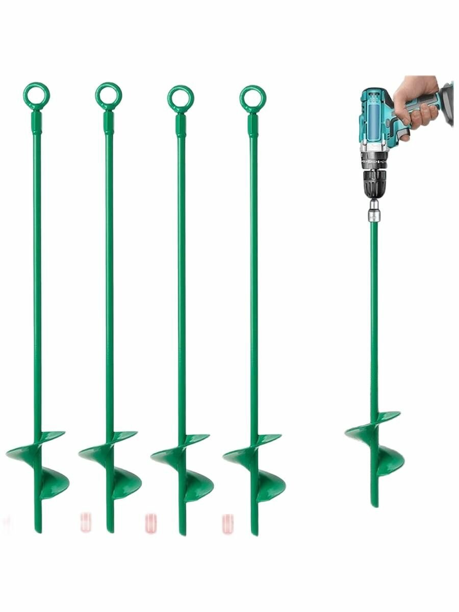 Комплект 18-дюймовых анкерных креплений для кемпинговой палатки, навесов, качелей, 4 шт. Tools & Building Supplies (Зеленый)
