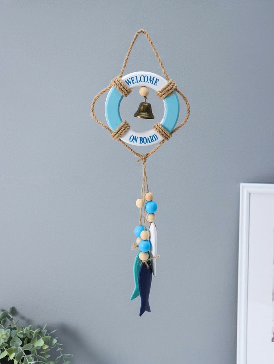 Декор настенный, панно «Спасательный круг с колоколом и рыбками», 2×10.8×35 см