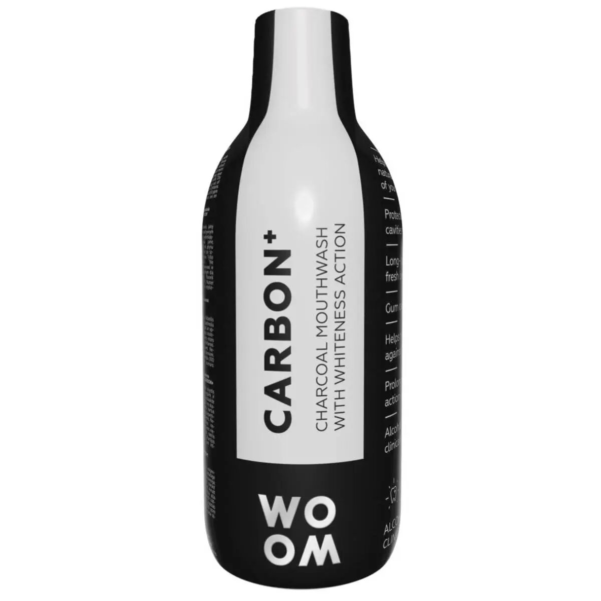 WOOM Вум Отбеливающий ополаскиватель Carbon+ с древесным углём и фтором 100 ppm, 500 мл (Woom, Премиум)