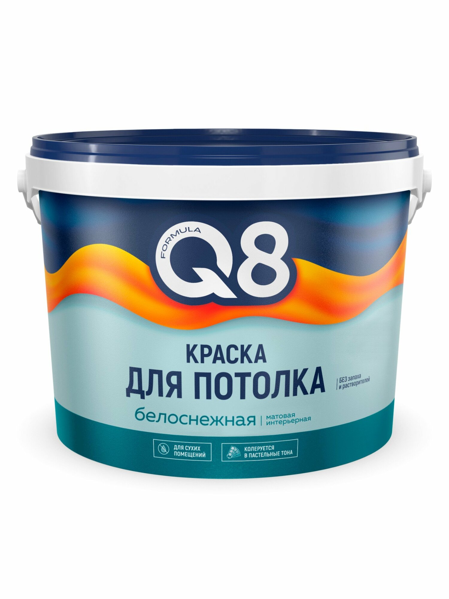 Краска водно-дисперсионная Formula Q8 акриловая для потолков матовая белая 13 кг для внутренних работ