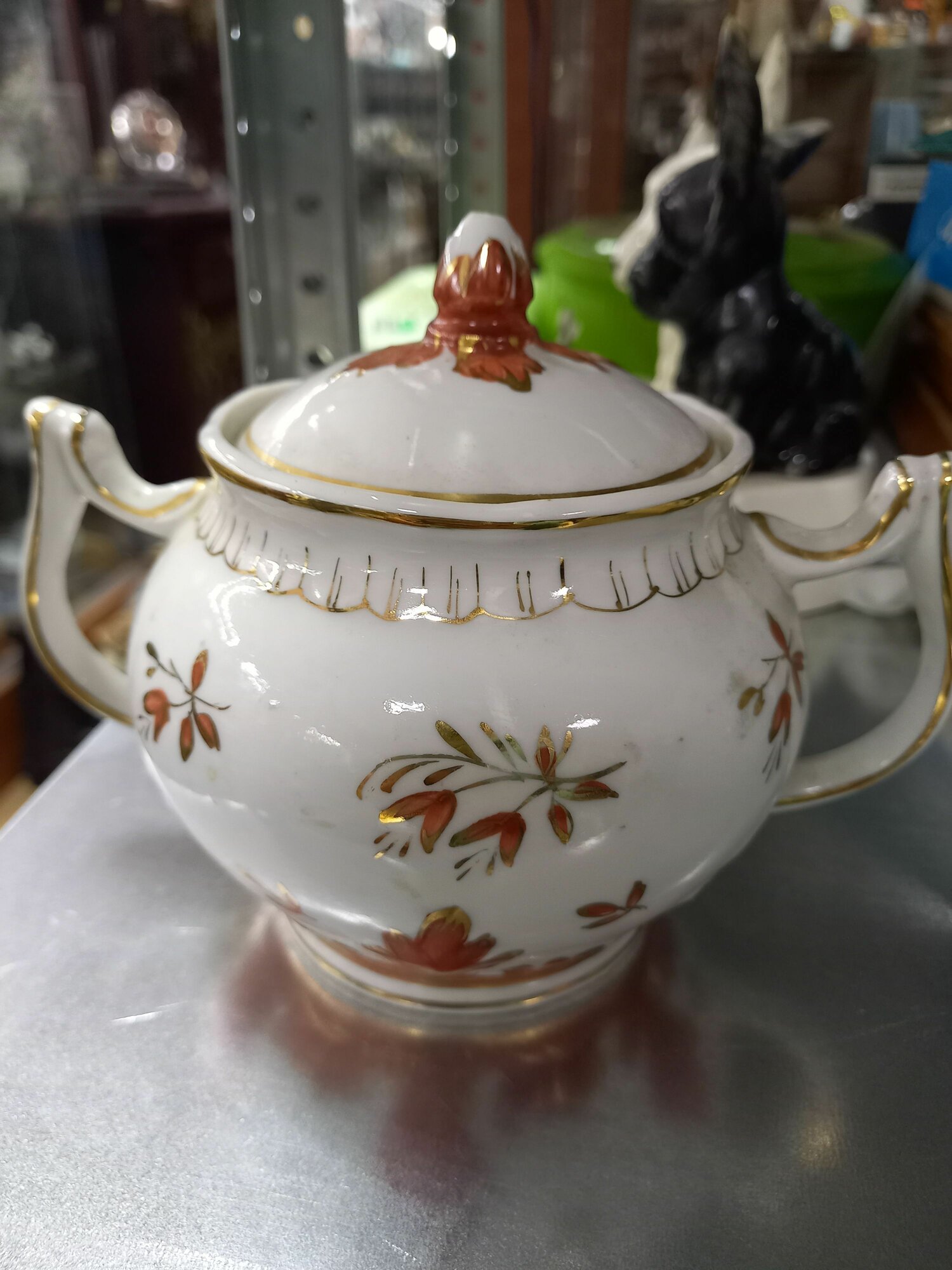 Винтажная советская фарфоровая сахарница, Вербилки, СССР
