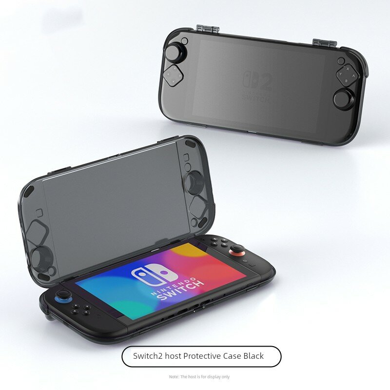 Защитный чехол для консоли Nintendo Switch 2 в прозрачном черном цвете, антицарапающийся чехол
