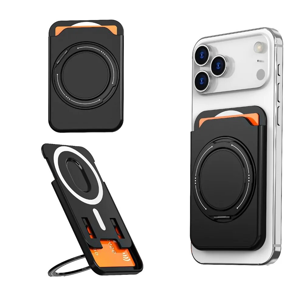Магнитное кольцо-подставка для iPhone/Samsung, Black
