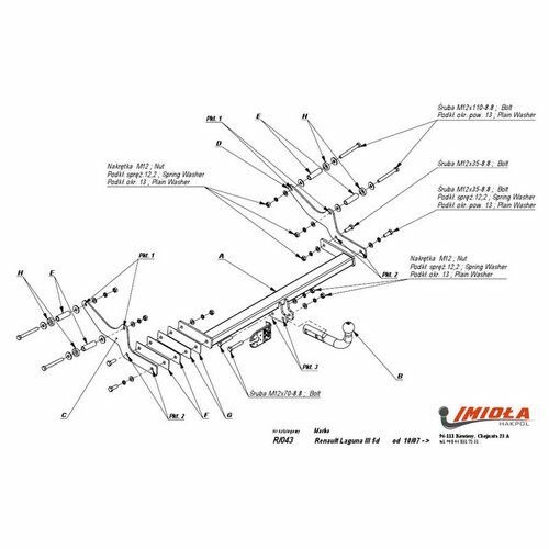 Фаркоп suzuki (vitara) IMIOLA R043
