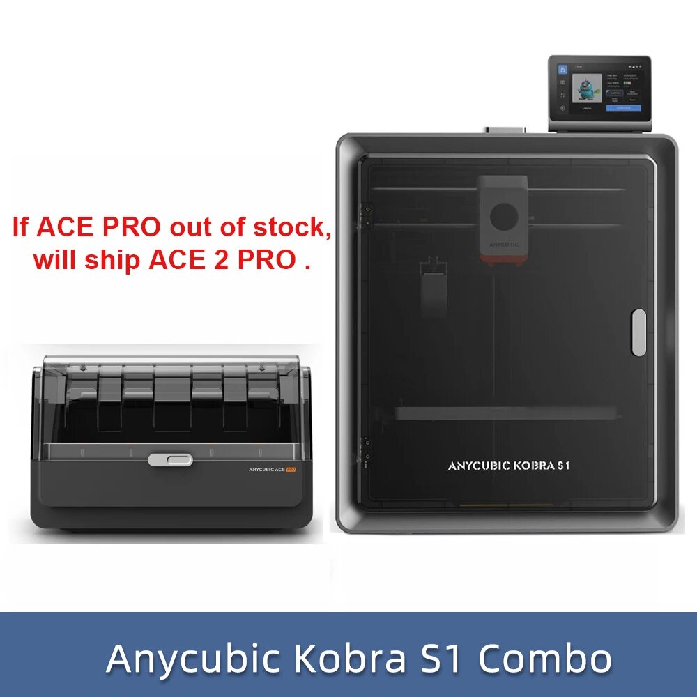 3D-принтер Anycubic Kobra S1/ S1 Combo с автоматической регулировкой уровня, конструкцией CoreXY, прямым экструдером, скоростью печати до 600 мм/с