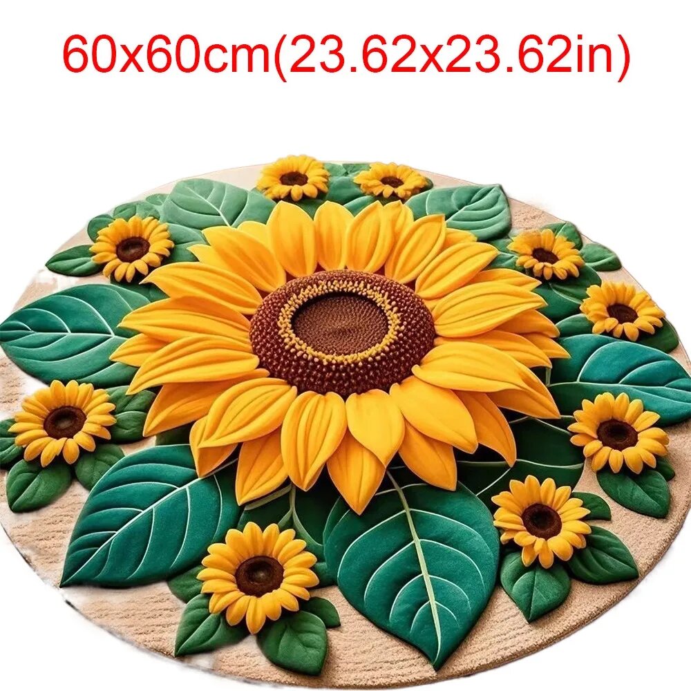 Цветочный ковер 60x60 см из кристаллического бархата