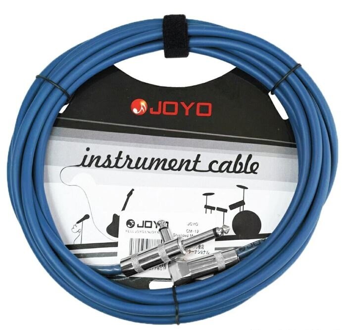 Кабель инструментальный JOYO CM-12 Cables blue jack-jack, 4.5 м (прямой-угловой), синий
