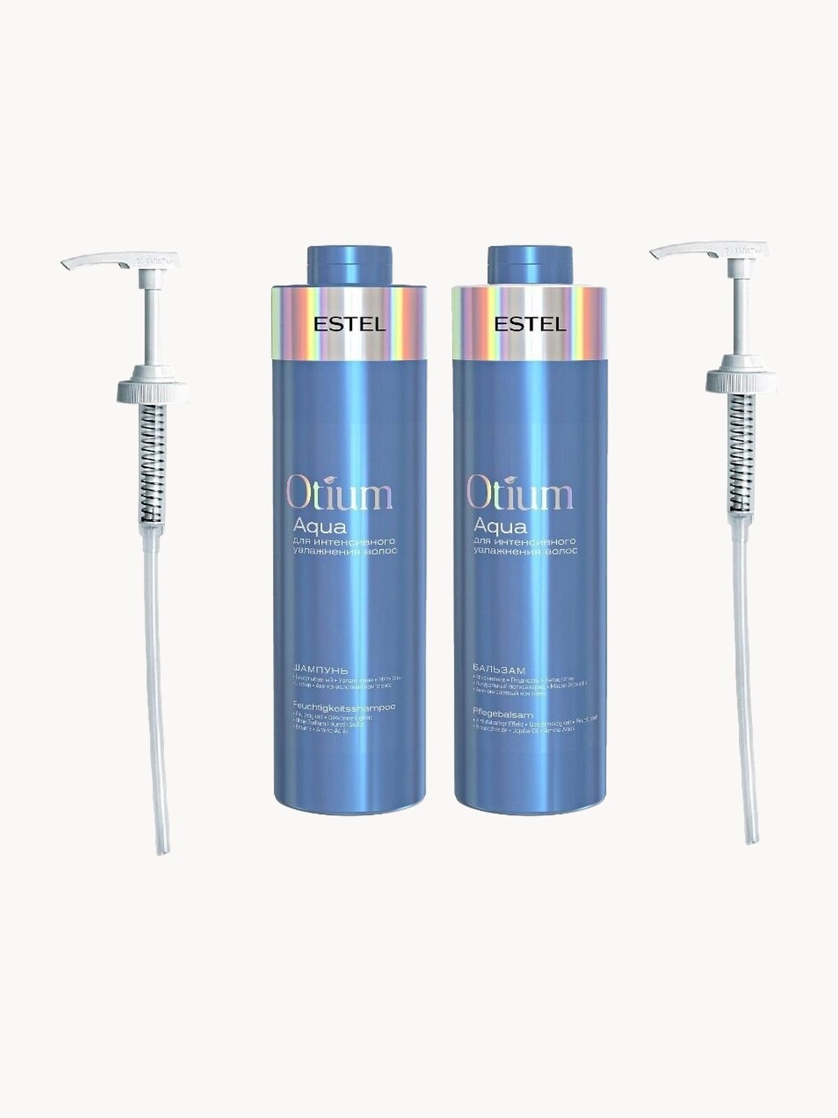 Набор Estel Professional OTIUM AQUA, шампунь1000мл.+бальзам1000мл, безсульфатный, увлажнение, 2 дозатора