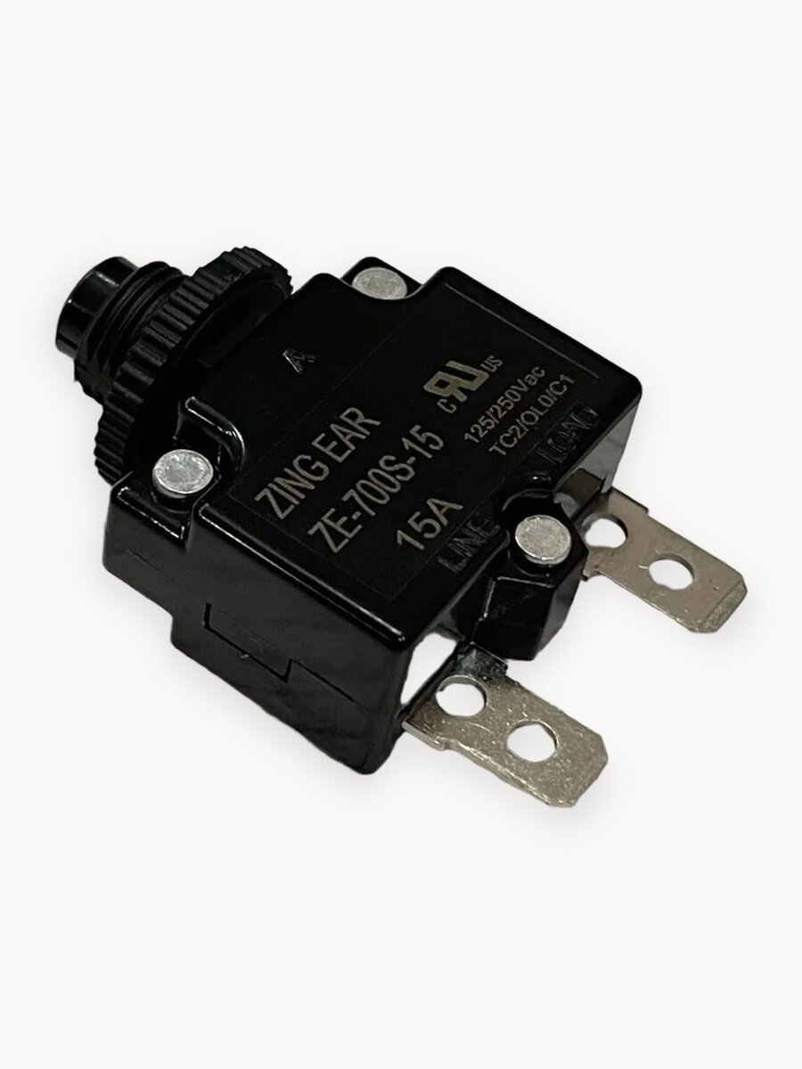 Тепловое реле предохранитель 15А ZingEar ZE700S-15 для компрессора, электродвигателя автомат защиты от перегрузки по току - тепловой автоматический выключатель с кнопкой на 15 Ампер