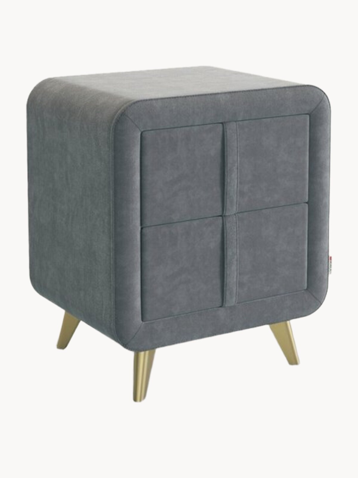 Мягкая прикроватная тумба "Софи 2" с 2 ящиками на ножках, велюр Графит, 48*37*58 см, Mebelson