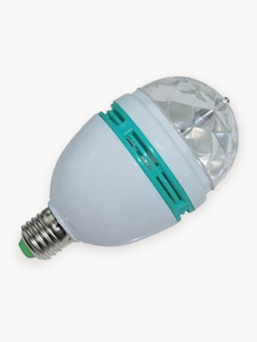 Диско лампа. Вращающаяся светомузыка. Для вечеринки, дискотеки, Нового года. Обычный цоколь