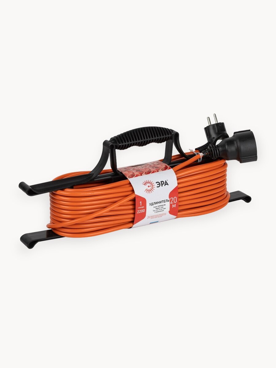 Удлинитель силовой ЭРА UFx-1e-3x1-20m на рамке с заземлением 1 розетка 20м ПВС 3х1мм2