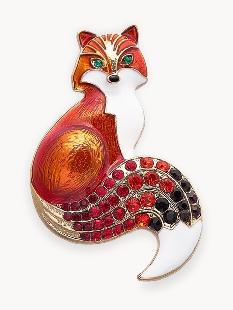 Брошь, эмаль, стразы