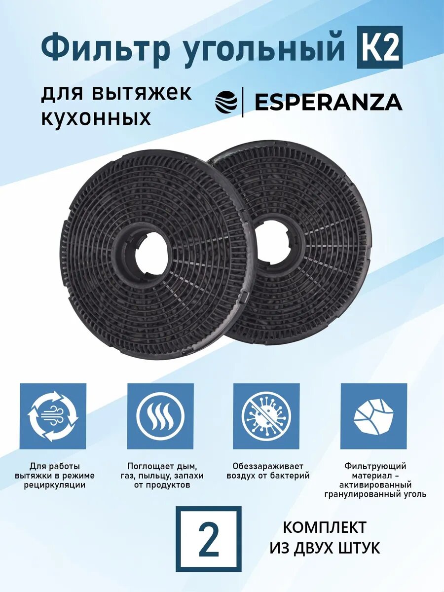 Комплект угольных фильтров Esperanza К2