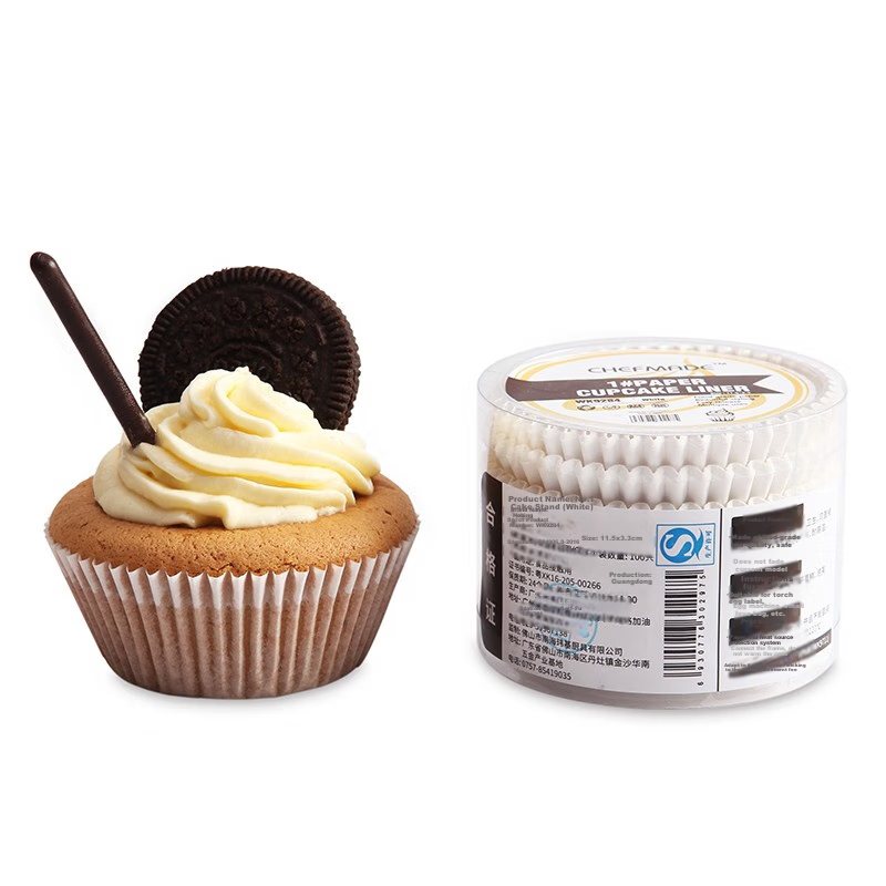 Kitchen Skills Baking Paper Cupcake Liners, Muffin Cups, Cake Molds, Snow Melon Paper Trays, No. 1 White Cupcake Liners, 100 Pieces