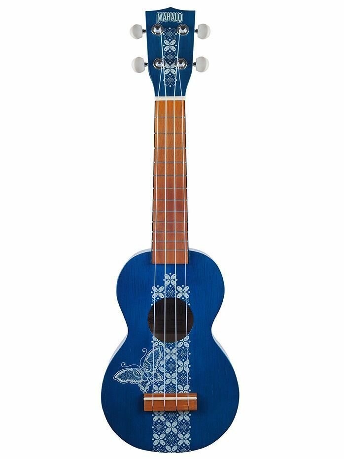 Mahalo MK1BATBU Укулеле сопрано с чехлом, цвет прозрачный синий MK1BATBU