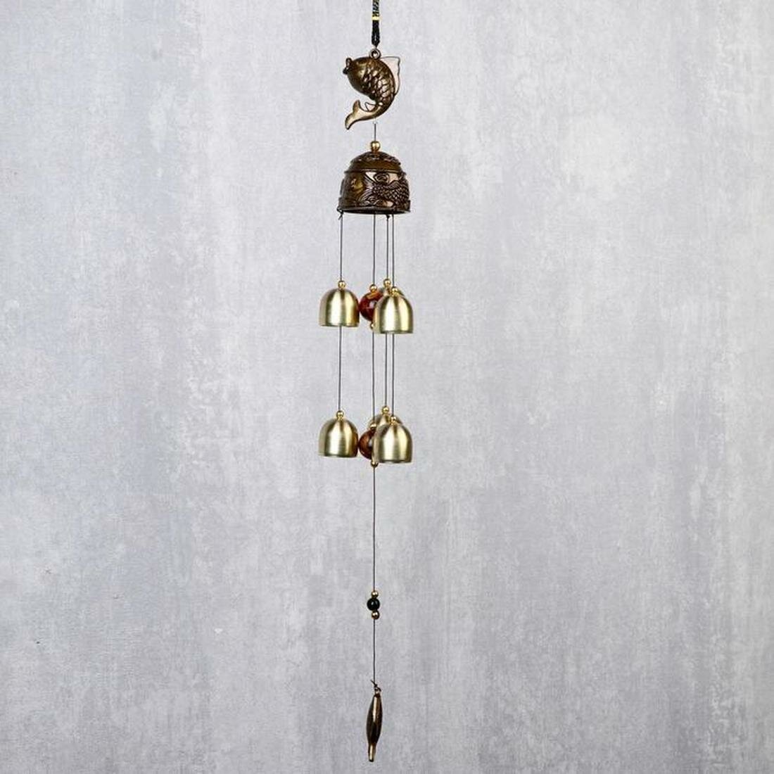 Музыка ветра металл Сима-ленд "Карп" микс 7 колокольчиков 46 см