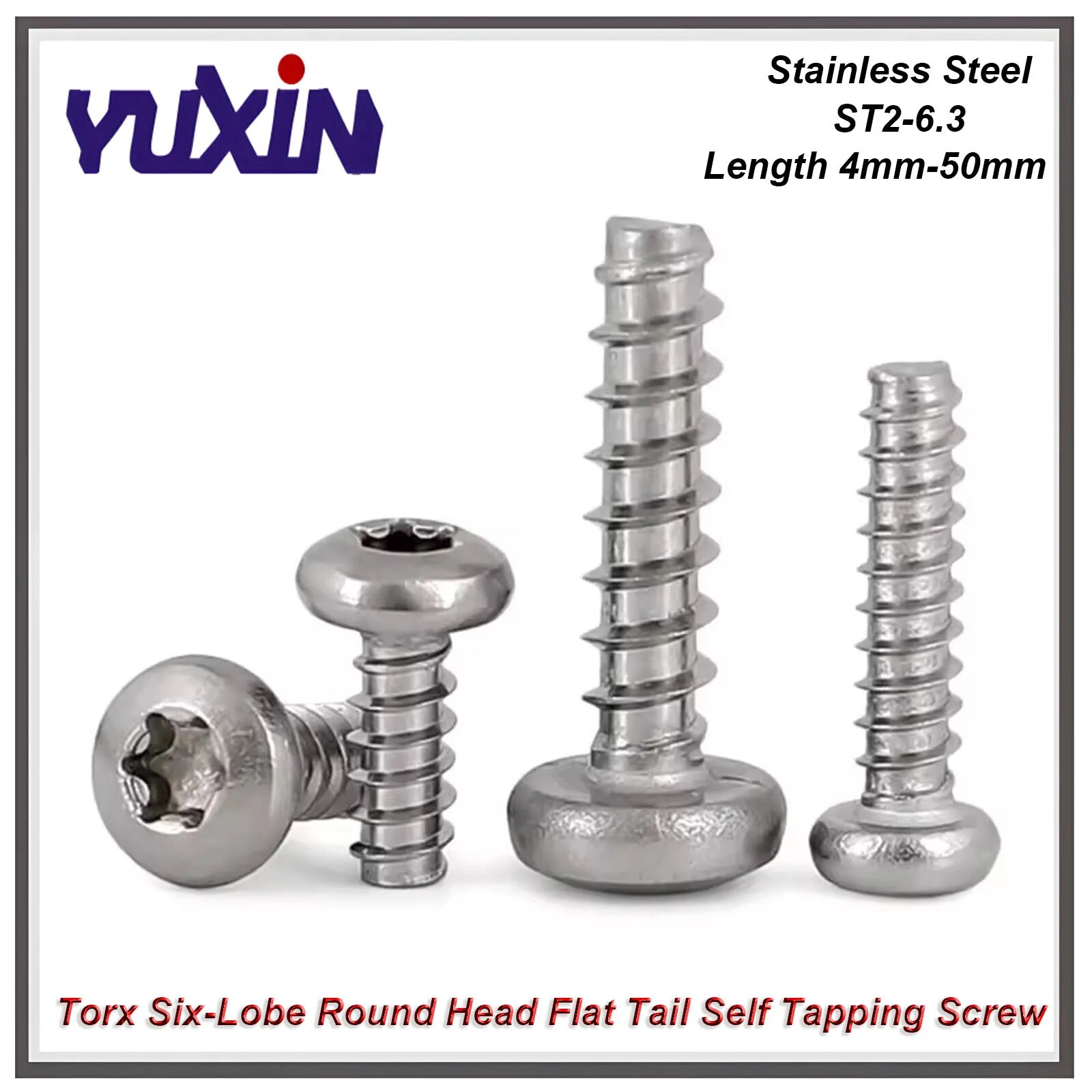 Саморезы Torx ST2.2-ST6.3 из нержавеющей стали ST4.2-20pcs, 9.5mm