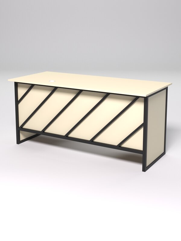 Стол двухтумбовый офисный С-07 "стронг" в стиле лофт декор №2, Крем Вайс