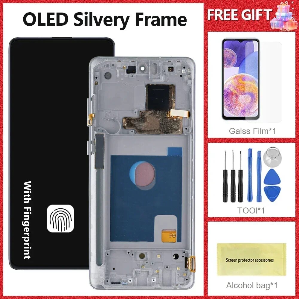 AMOLED-экран для Samsung Galaxy Note 10 Lite N770 N770F, ЖК-дисплей, дигитайзер, OLED Silvery Frame