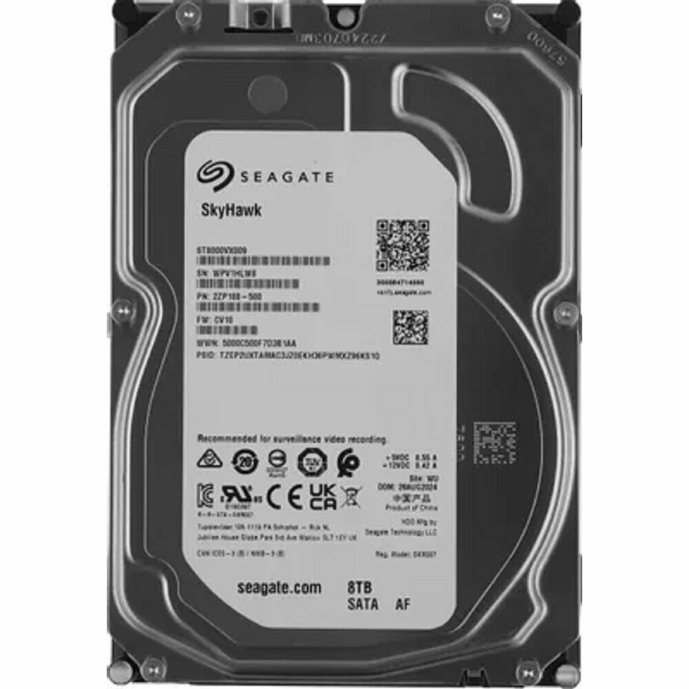 Жесткий диск 8TB Seagate SkyHawk (ST8000VX009) SATA 6 Гбит/с, 7200 rpm, 256 mb buffer