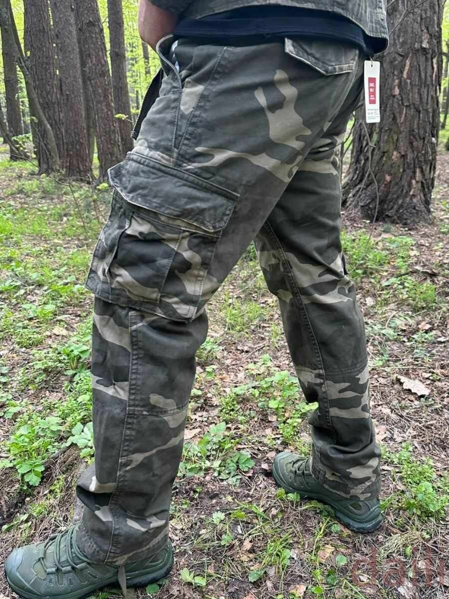 Брюки классические , размер XXXL-40, хаки, зеленый — фото 1
