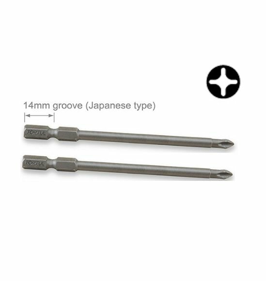 Биты для шуруповерта 1/4" PH2 профессиональные FSMB0802 TOPTUL (2 штуки)