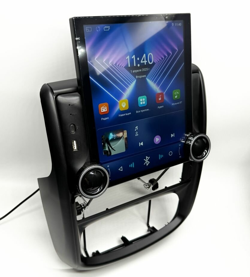 Большая магнитола Tesla Drive One 4/64 с крутилками Renault Duster 2010-2015