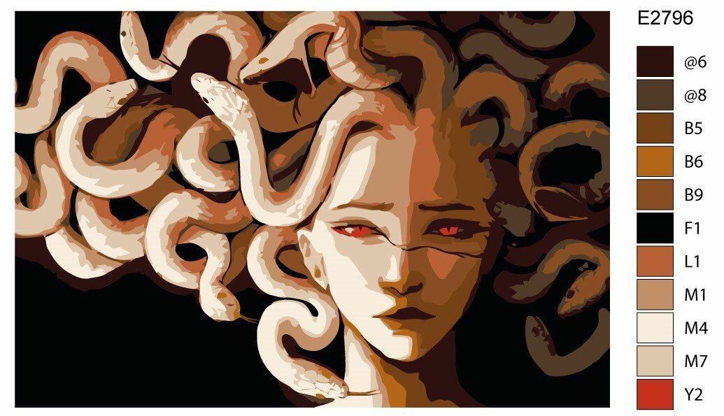 Детская картина по номерам E2796 "Медуза Горгона Арт" 30x20