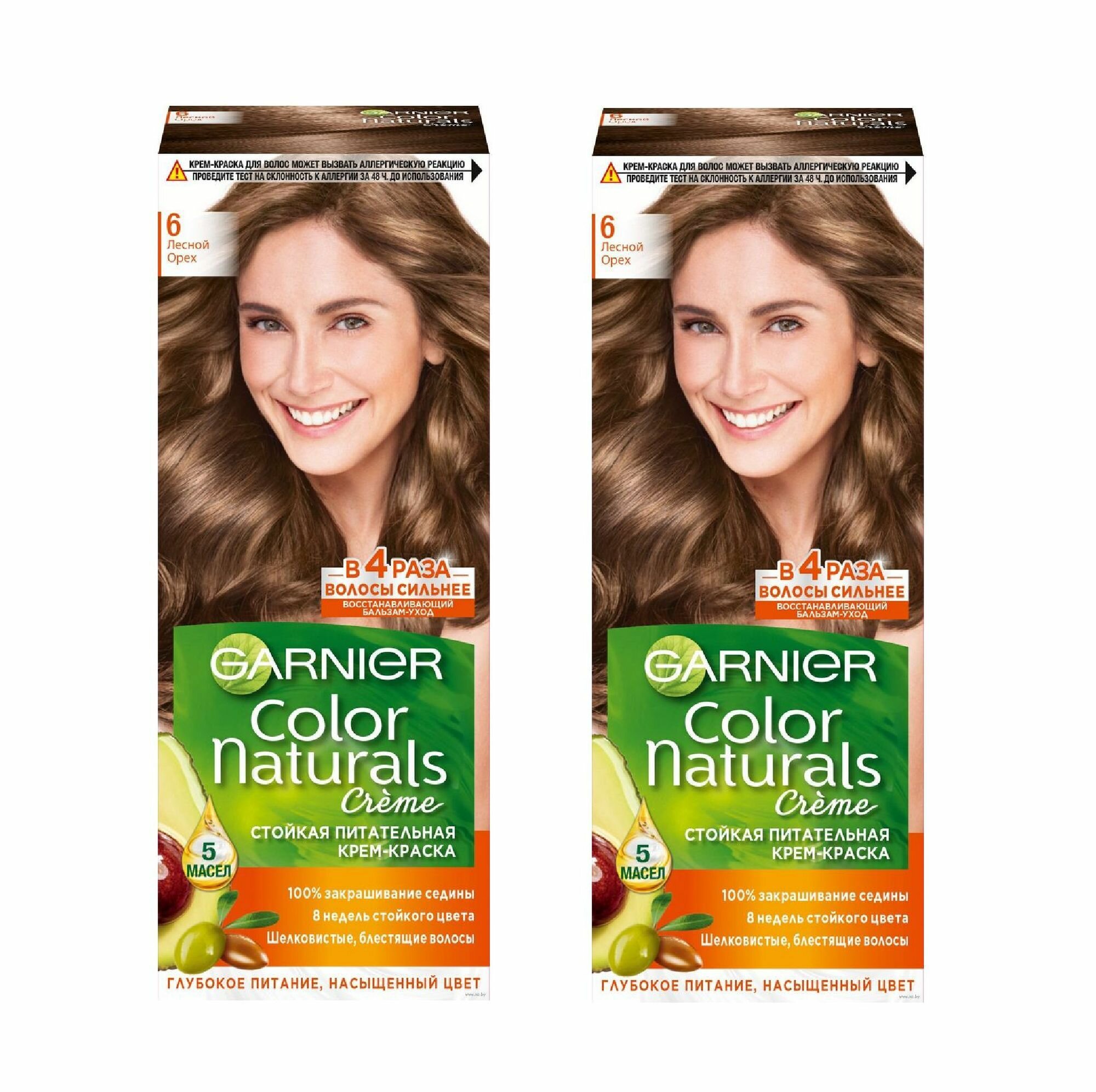 Garnier Краска для волос Колор Нэчралс, 6 Лесной орех, 2 уп