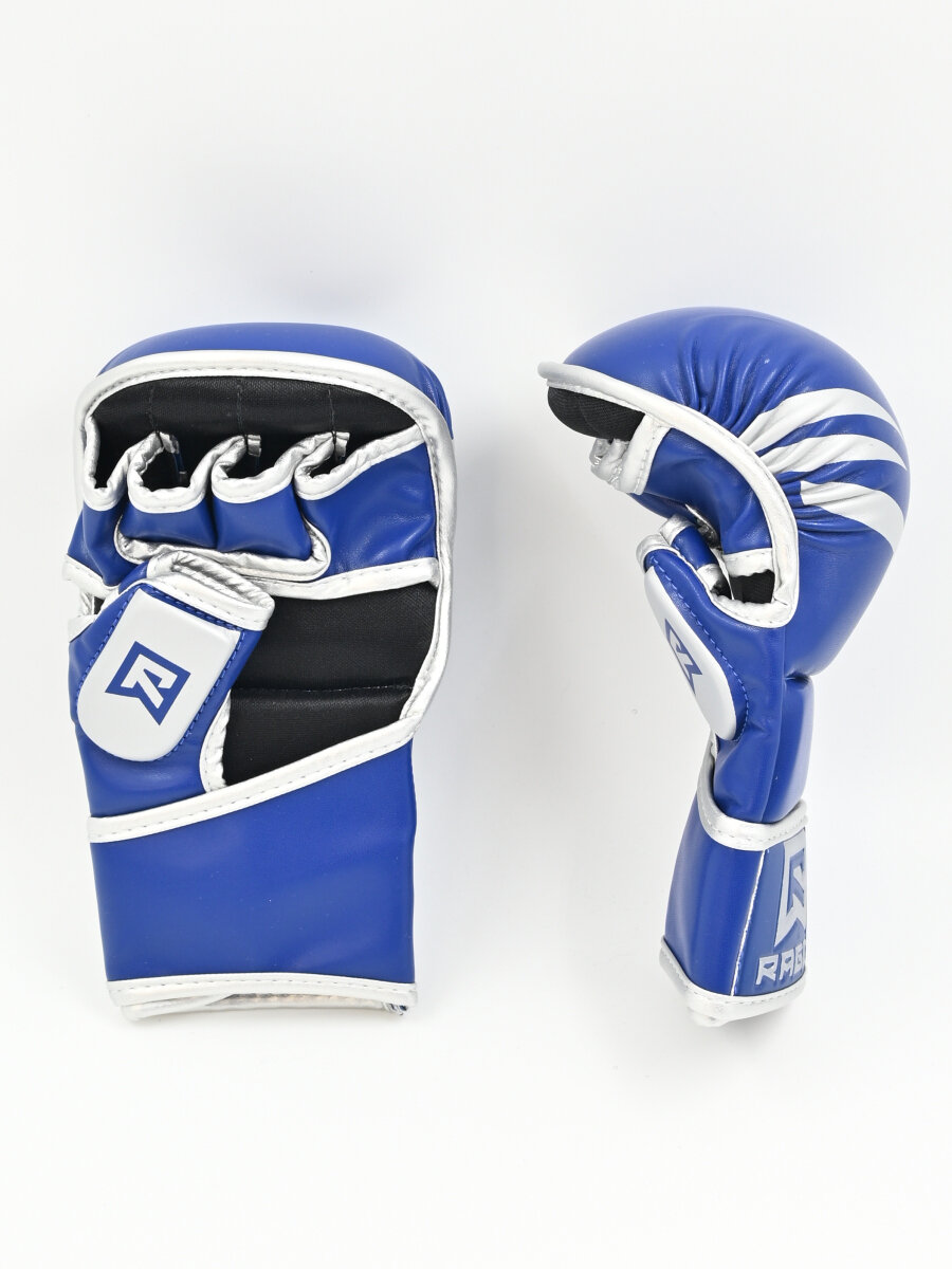 Перчатки для ММА RagE Fight Gear, синие, искусственная кожа, XL