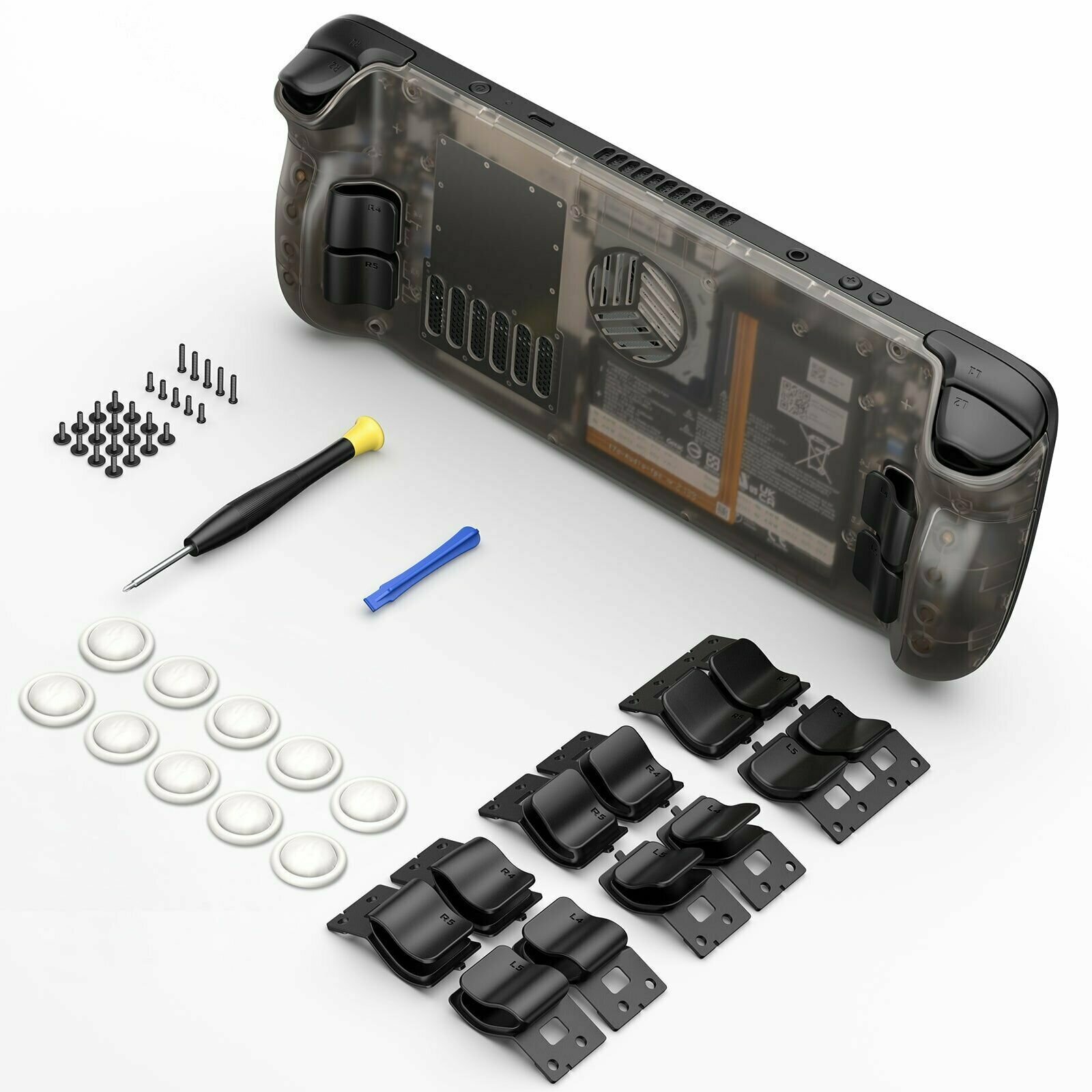 Прозрачная задняя панель Steam Deck OLED с вентиляционным отверстием, сменный корпус Clear Edition DIY, совместимый с Steam Deck OLED