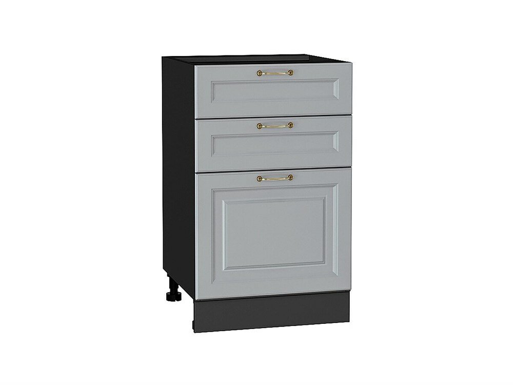 VVT Шкаф нижний с 3-мя ящиками Ницца Graphite, Графит, 500 В*Ш*Г 816*500*478, фасад МДФ Графит, корпус Graphite Графит