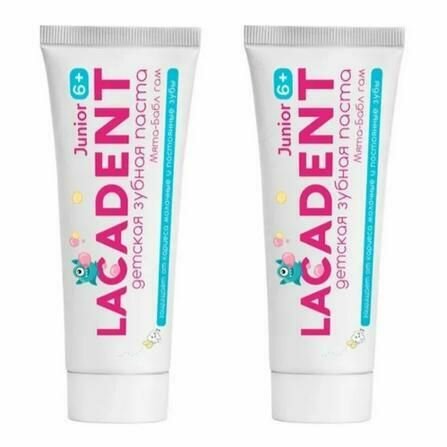 LACADENT Зубная паста детская Мята-Бабл гам, 50 мл, 2 шт