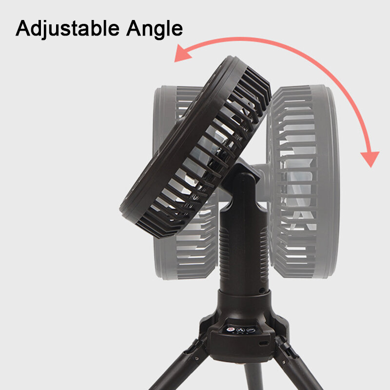 Вентиляторы для кемпинга, палаток, аккумуляторов, 10400 мАч, USB, со светодиодным фонарем, складным штативом, беспроводной, портативный, для стола, рыбалки, офиса, дома