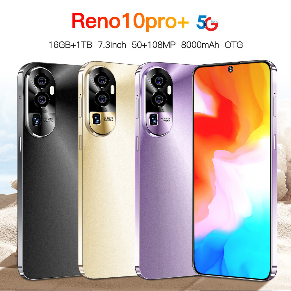 Смартфон Reno10 Pro, Android 9.0, 7.3 HD+HD, 2+16 ГБ, черный