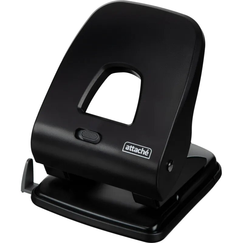 Дырокол Attache Perform до 40 листов, блокиратор, линейка, пластик, черный 1866803 3948