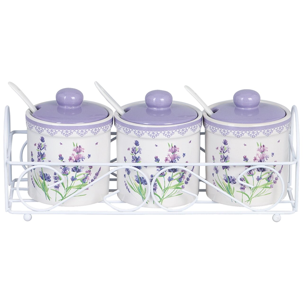 Lavenir Прованс Набор керамических банок 240 мл для кухни стиль Прованс в интерьере