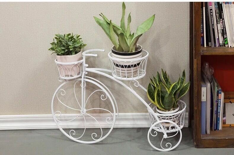 Ywy. горячиеМодная металлическая подставка для растений в виде трехколесного велосипеда