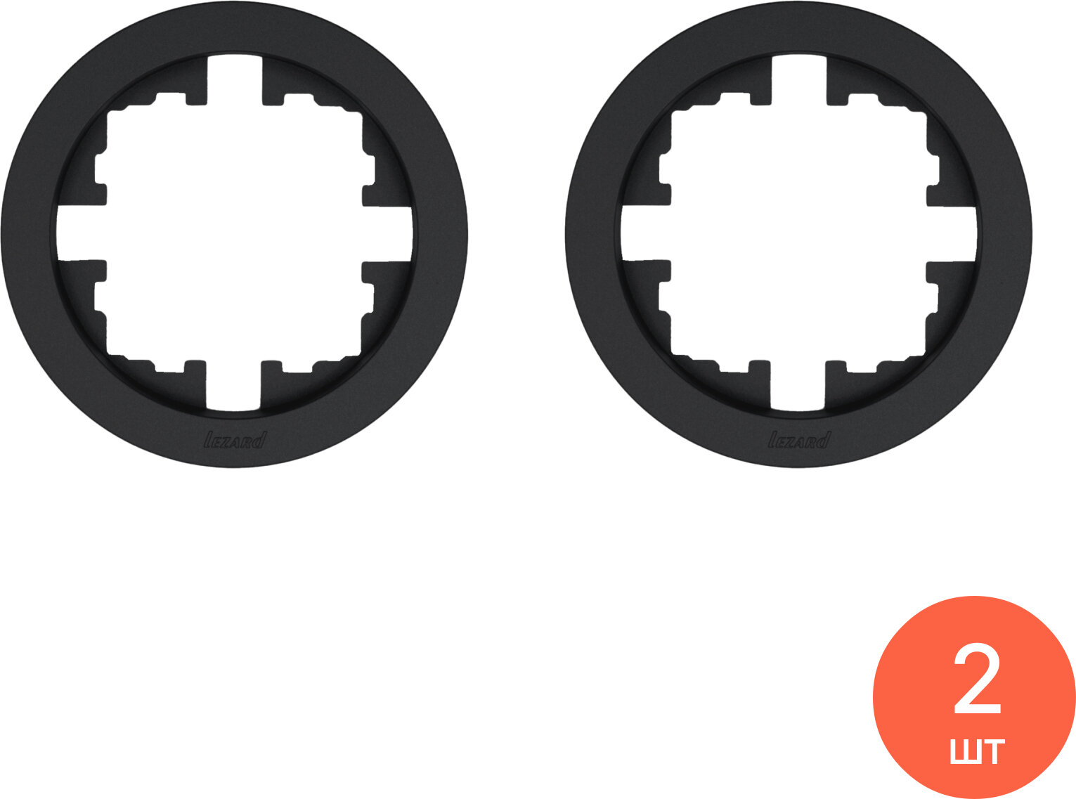 Рамка электроустановочная Lezard / Лезард OSEN 744-4200-146 черный бархат без вставки, круглая, 1 пост / для розеток и выключателей (комплект из 2 шт)