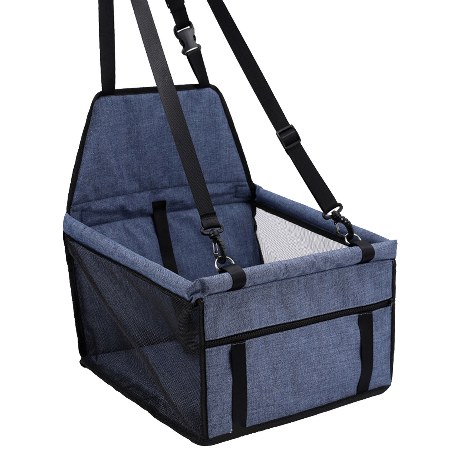 Автомобильное кресло для собак, дышащее, регулируемое, легко устанавливаемое, бустер-корзина для домашних животных, для собак и автомобилей, темно-синее.