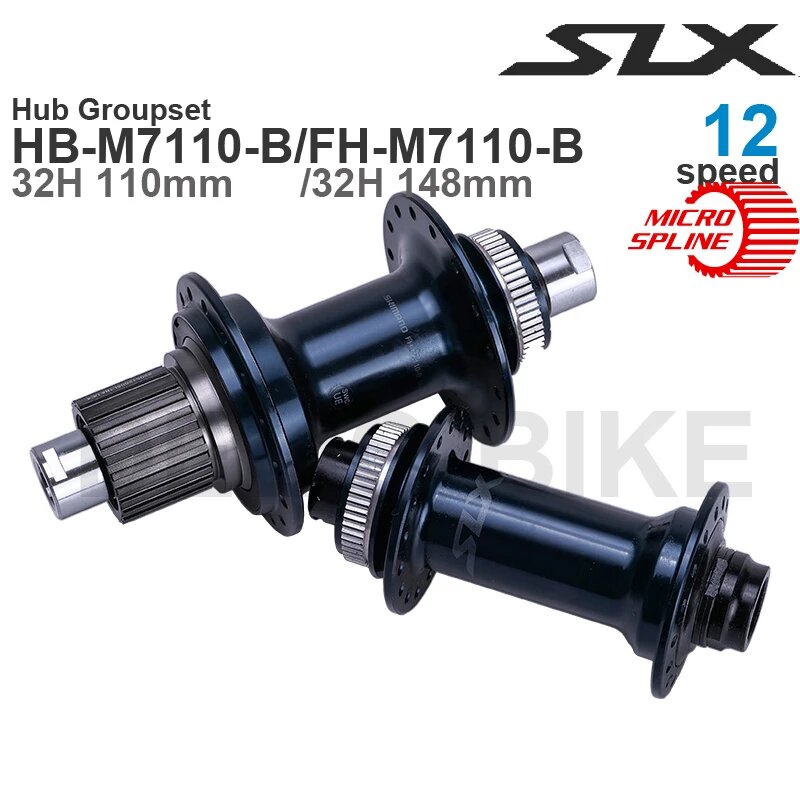 SHIMANO SLX задняя втулка 12 скоростей Черный, M7110B F110 R148 32H