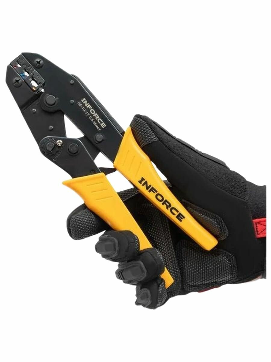 Обжимные пресс-клещи кримпер для обжима проводов с набором матриц 0,5 35 мм2 Inforce