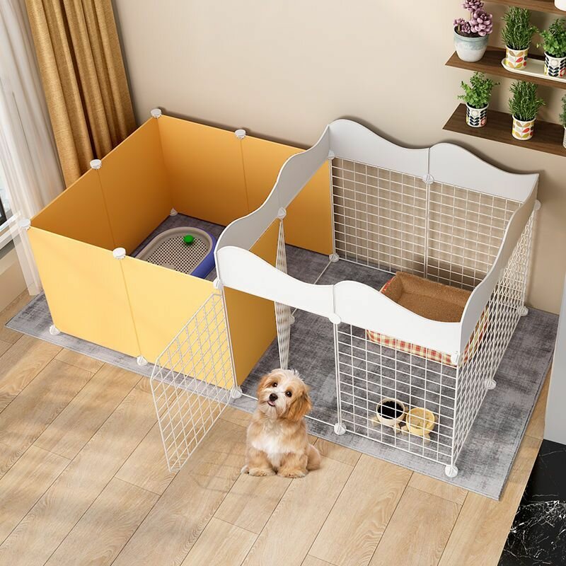 Вольер для домашних животных в квартиру. Большая металлическая складная клетка с дверью для питомцев. Ограждение для собак, кошек, кролика, грызунов и щенков
