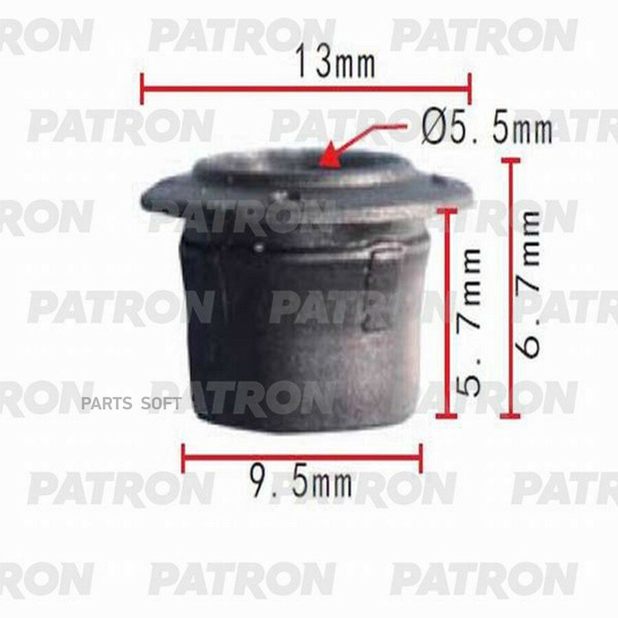 PATRON P37-0251 Клипса пластмассовая Audi, Seat, Skoda, Volkswagen применяемость: молдинги, двери, номерной знак, решётки радиатора
