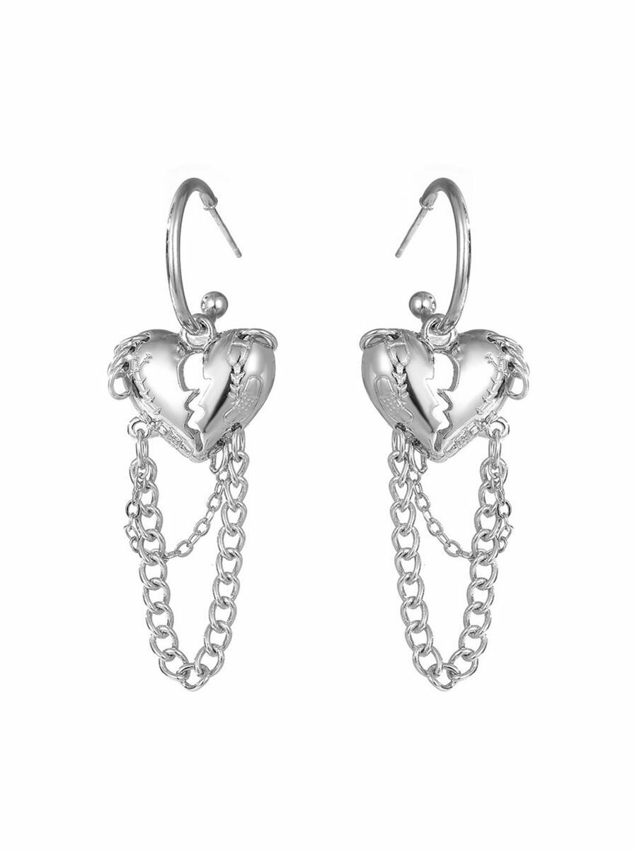 Серьги пусеты, стекло, металл, искусственный камень, эмаль