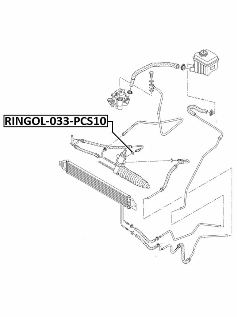 Кольцо уплотнительное трубки г. у. р. комплект pcs 10 AUDI, RENAULT, FORD, VOLKSWAGEN RINGOL-033-PCS10 FEBEST.